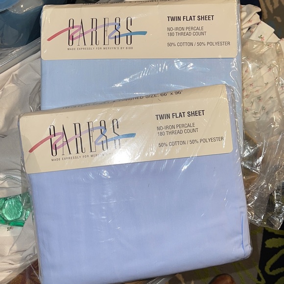 Bedding | Solid Blue Flat Sheets Bundle Size Twin | Poshmark
